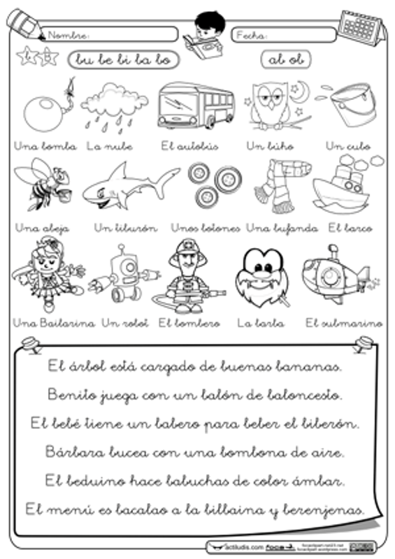 Cuéntame una cosa...: Fonema B