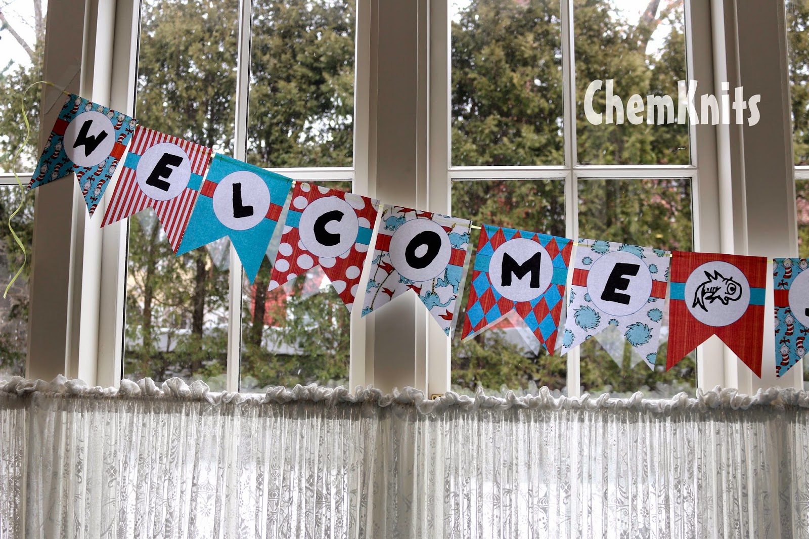 ChemKnits: Dr. Seuss Baby Shower Banner - FREE PRINTABLE!