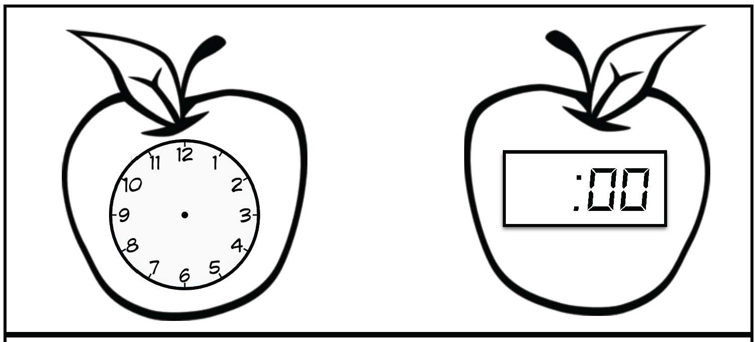 Telling Time to the Hour & Half Hour With Apples - Classroom Freebies