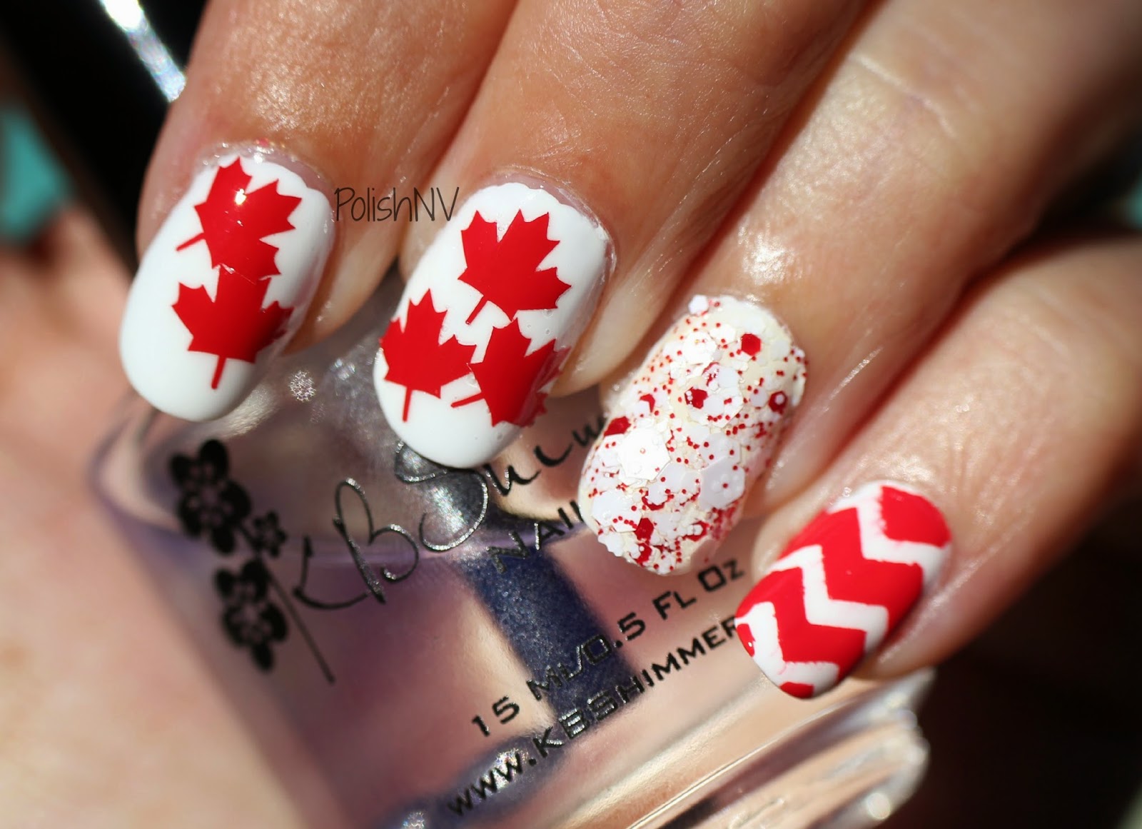 PolishNV Canada Day Nail Art polishnv-canada-day-nail-art