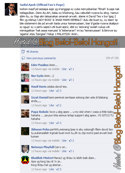 Edisi Terkini! Pendedahan Saiful Apek, David Teo Tak Bayar Gaji Pelakon - Serius!:The Kaki Wayang!