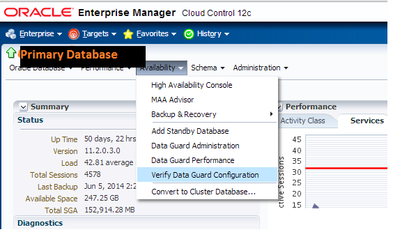 Step Into Oracle DBA ( SID ): Verify Data Guard Configuration using 12c Cloud Control