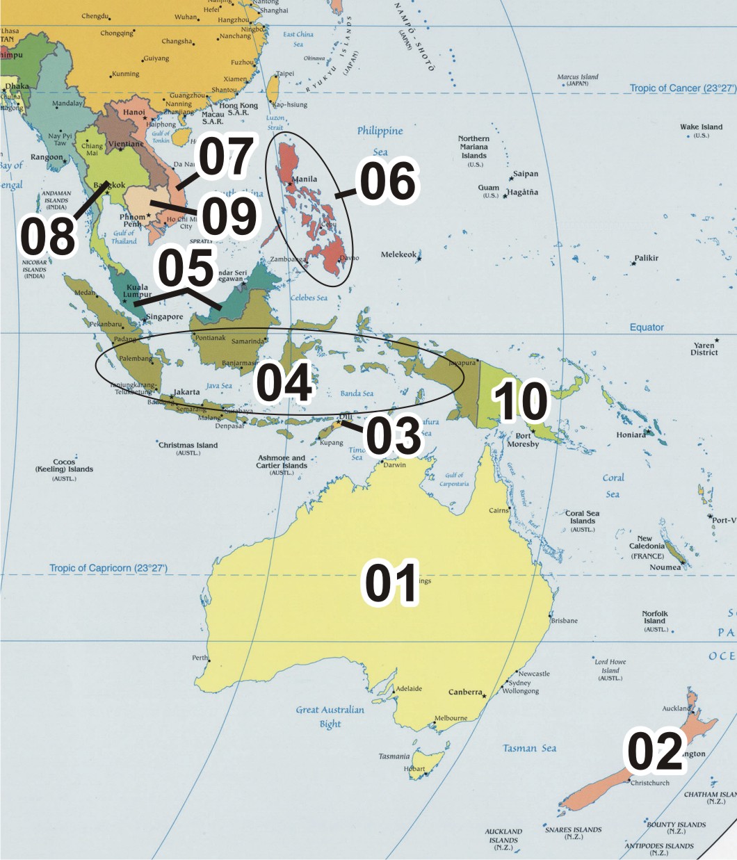 Países Del Sudeste Asiático Mapa