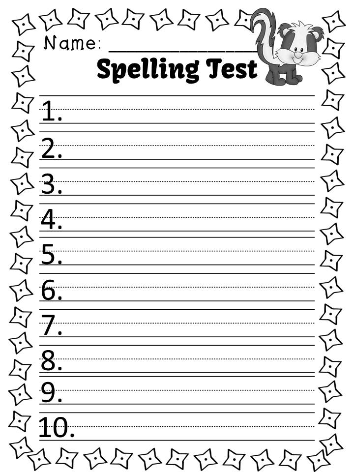 Fern Smith's FREE Spelling Lists & Tests for the -unk Word Family ...