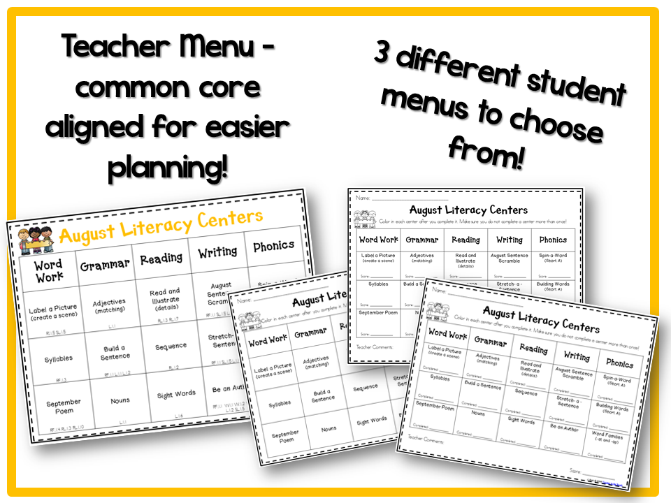 August CCS Centers... FIRST Grade! - Teacher by the Beach