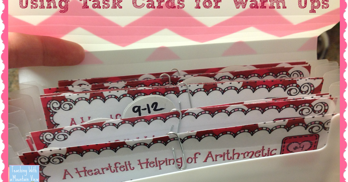 Task Card Corner: Using Task Cards for Daily Warm Ups or Reviews