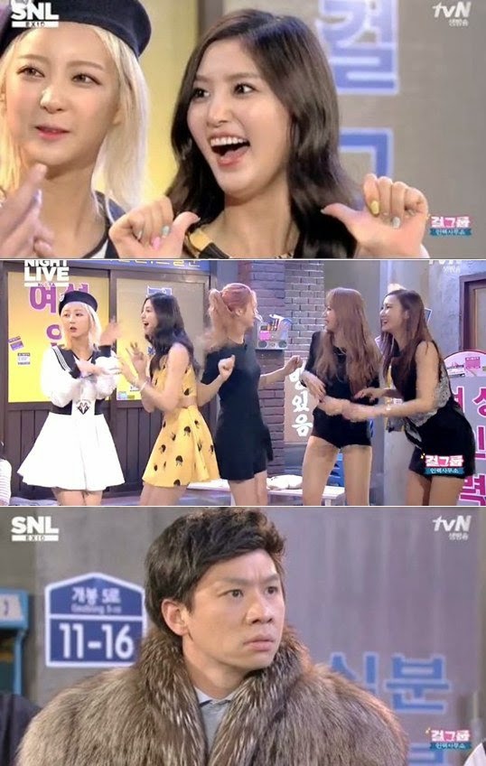 EXID does a skit on TMZ on 'SNL'