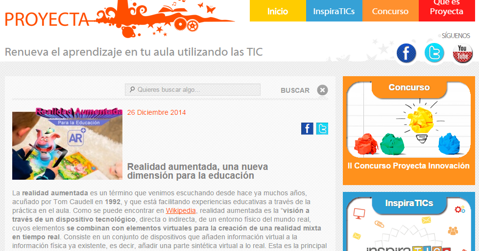Profesores en la nube: PLATAFORMA PROYECTA, las TIC para la mejora del aprendizaje en el aula