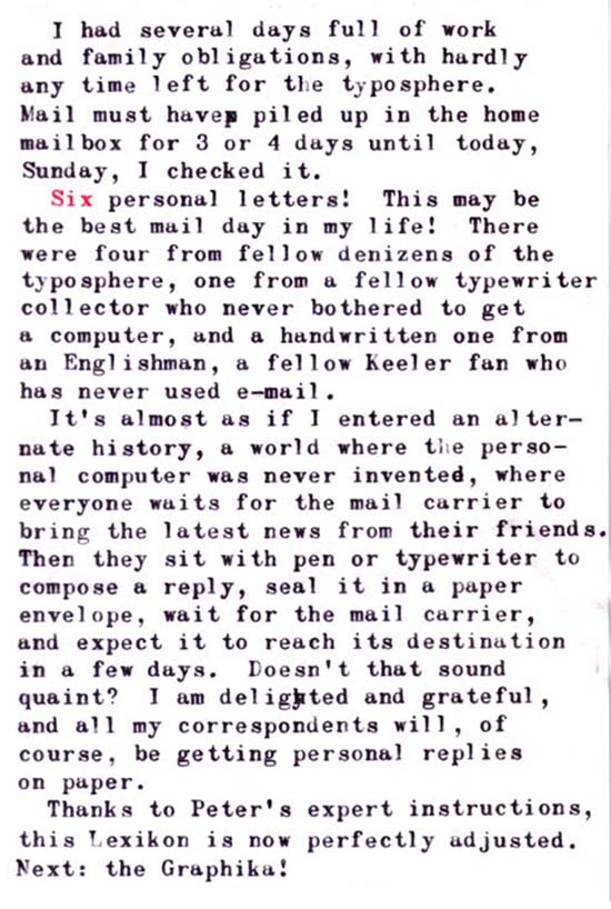 Red letter day/ /THE TYPEWRITER REVOLUTION