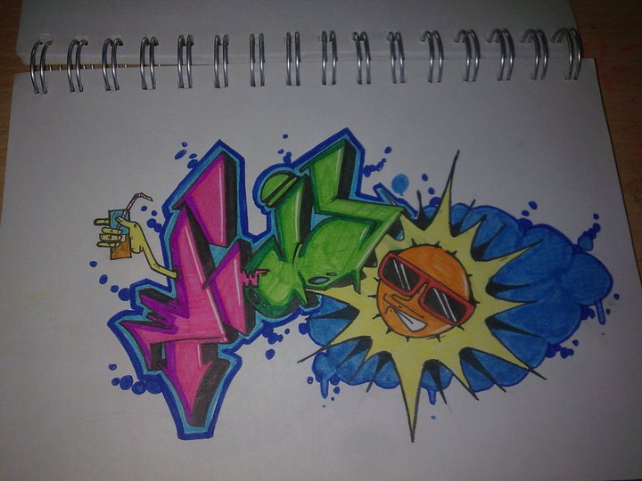 Graffitis en 3D en papel - Imagui