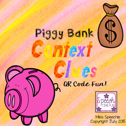 Piggy Bank Context Clues QR Code Fun!! - Speech Time Fun: Speech and ...