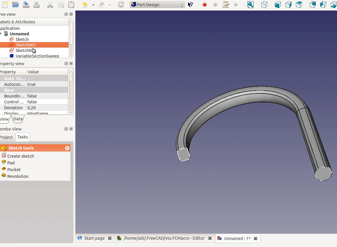 FreeCAD Tutorial Variable Section Pipe freecad-tutorial-variable-section-pipe