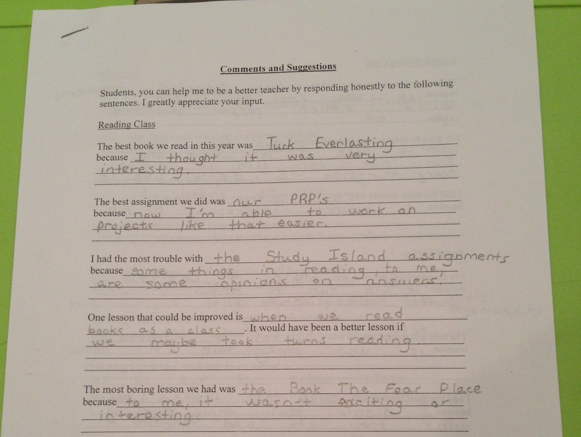 Aspire to Inspire Classroom Resources: Using Student Surveys to Reflect ...