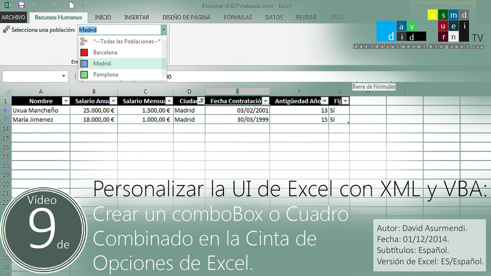 Como Crear un ComboBox o Cuadro Combinado en la Cinta de Opciones de Excel.
