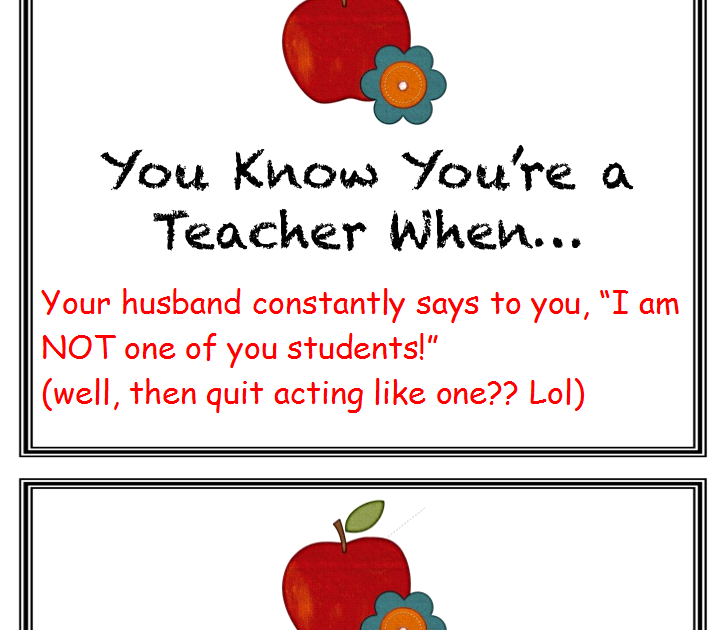 You know you're a teacher.... - Teacher by the Beach