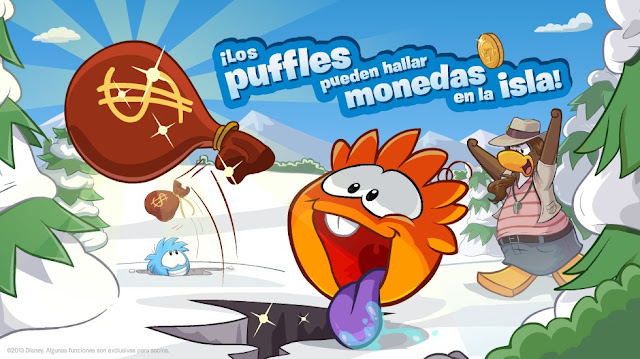 Nueva pantalla de inicio: ¡Los puffles pueden hallar monedas en la isla! | Club Penguin Starts