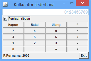Contoh Program Kalkulator Sederhana Menggunakan Java | Dewa-Pemrograman