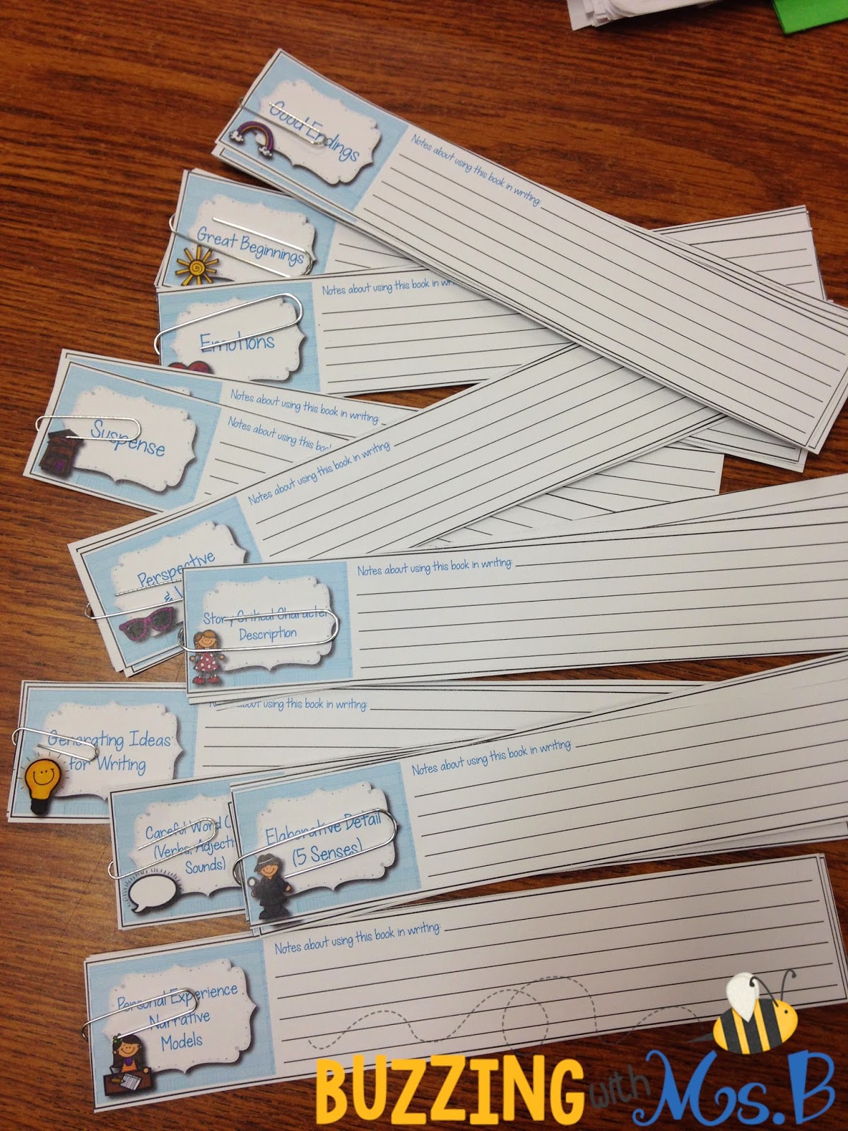 Organizing Writing Mentor Texts - Buzzing with Ms. B