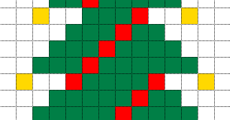 Minecraft Pixel Art Templates: Christmas tree