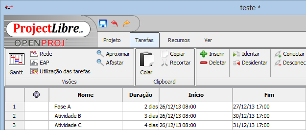 Canal ProjectLibre: Visão de Rede no ProjectLibre 1.5