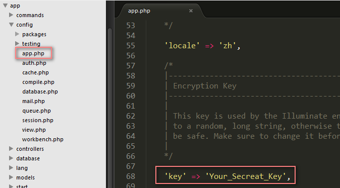 KeJyun學習日誌: 在Laravel 4使用artisan建立app key
