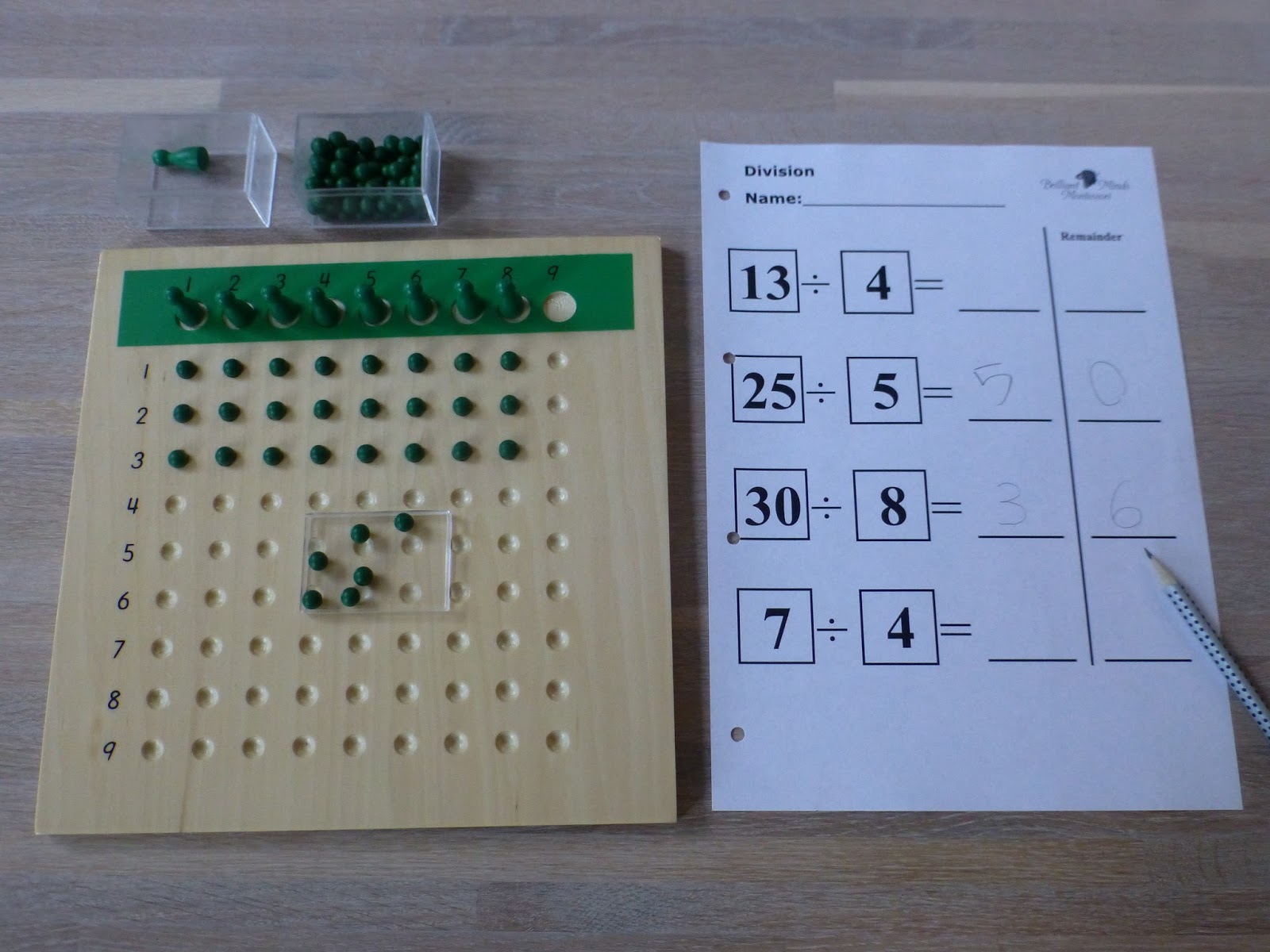 Family FECS: Montessori Activity: Division Board - Dynamic Division ...