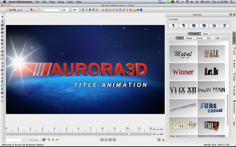 3D Text Logo Animation Design | Aurora3D Software: Analizamos Mac: Aurora 3D Animation