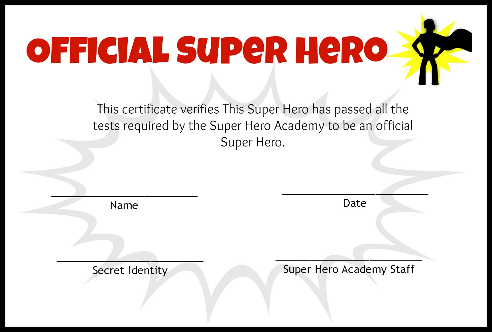 super+hero+certificate.jpg (1600×1081) | Hero crafts, Super hero ...