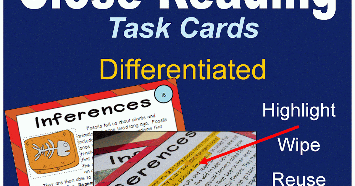 Simply Centers: Inference Close Reading Task Cards (Differentiated)