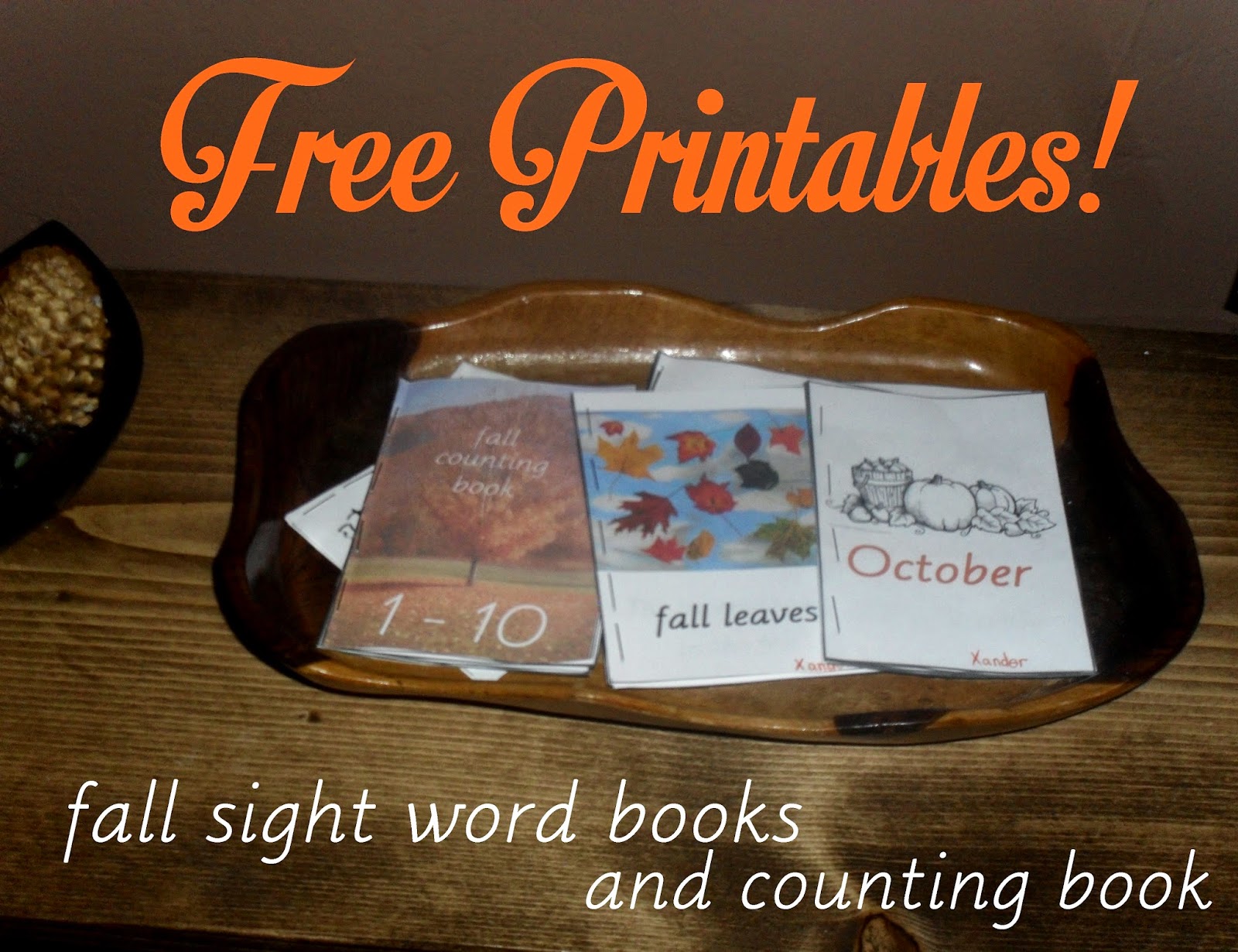 Free Printables! Autumn Sight Word & Counting Books! ~ Paper House