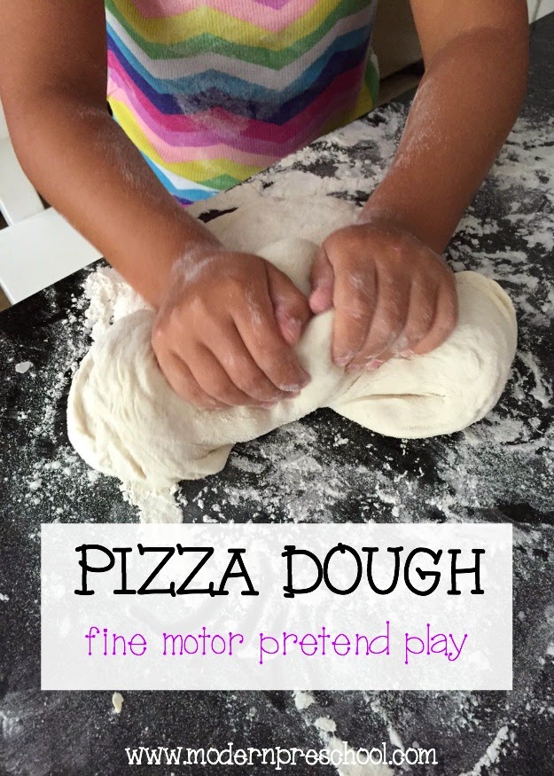 Pizza Dough Fine Motor Pretend Play & Spelling Song