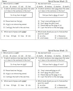 ELA Spiral Review - Second Grade Teaching Blog