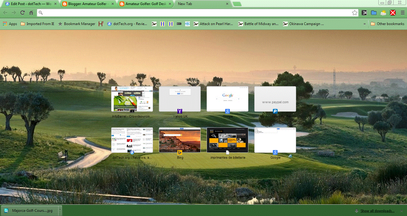 Amateur Golfer: Add a Golf Theme to Google Chrome