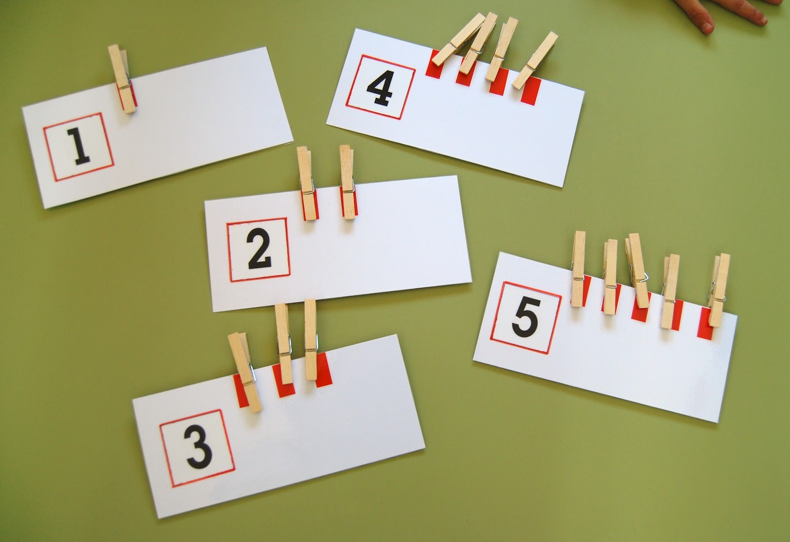 El baúl de A.L: Asociación número-cantidad con pinzas