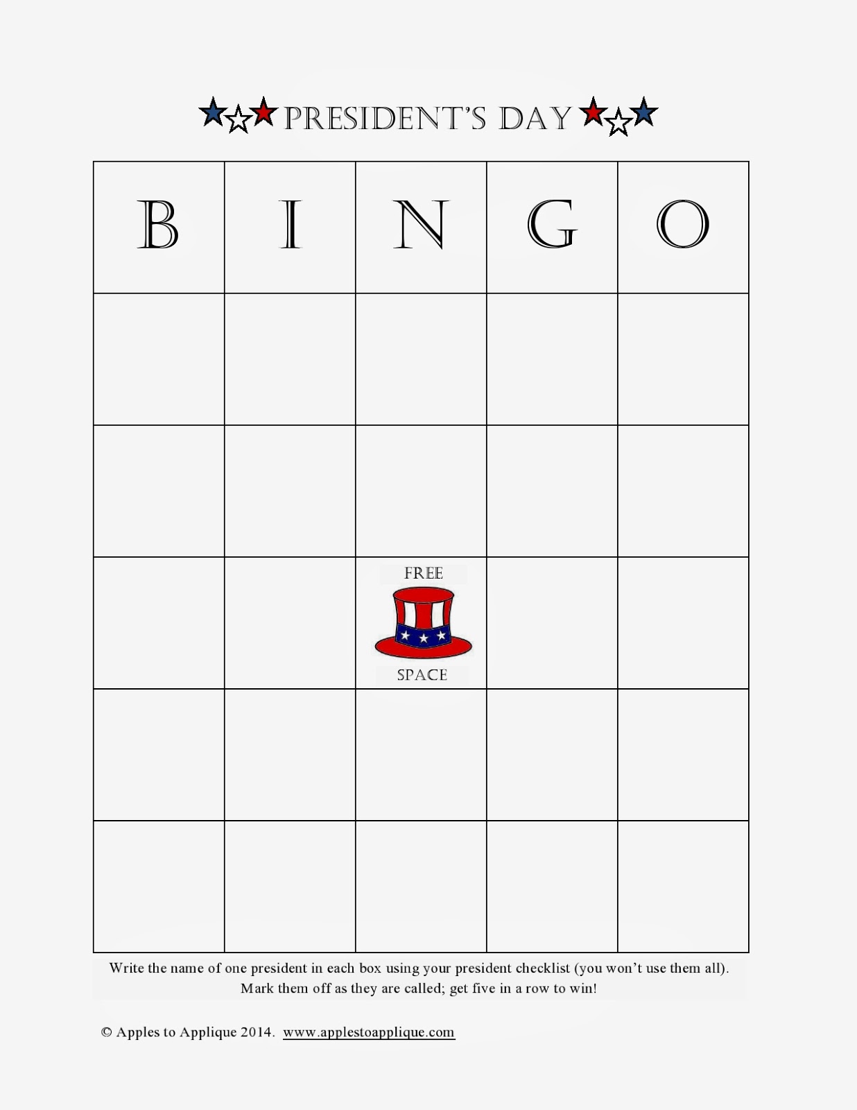 Apples to Applique: President's Day Activities and Printables