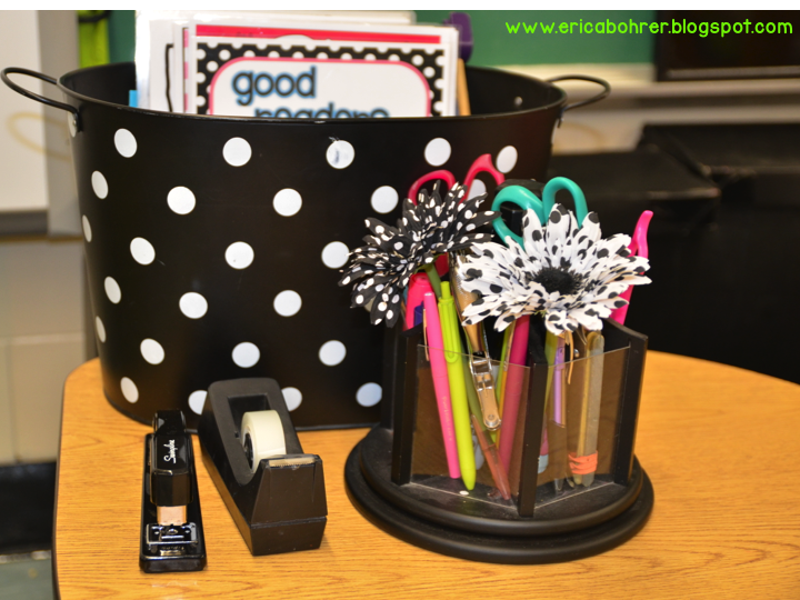 Black & White Polka Dot Plus Brights Classroom Reveal