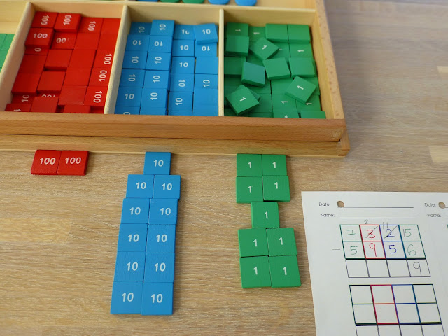Family FECS: Montessori Activity: Stamp Game - Dynamic Subtraction