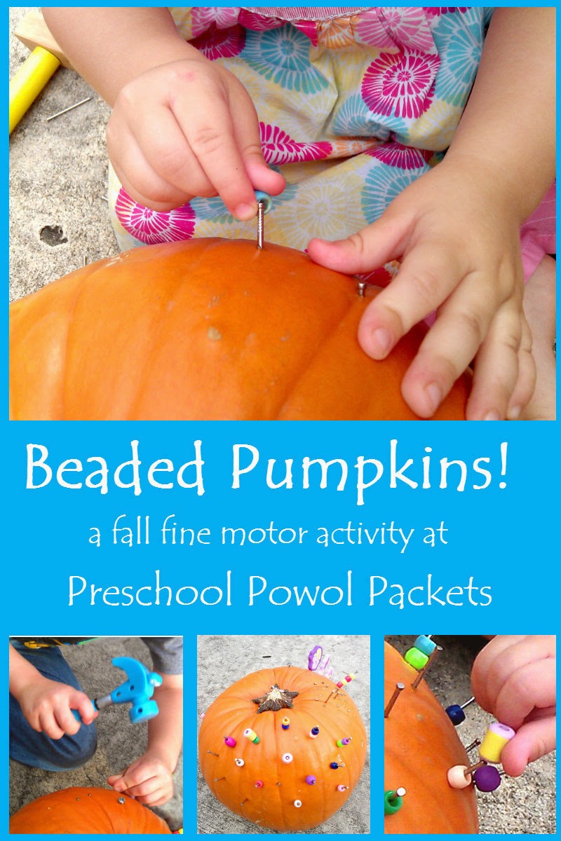 Beaded Pumpkins: a fall fine motor activity! | Preschool Powol Packets