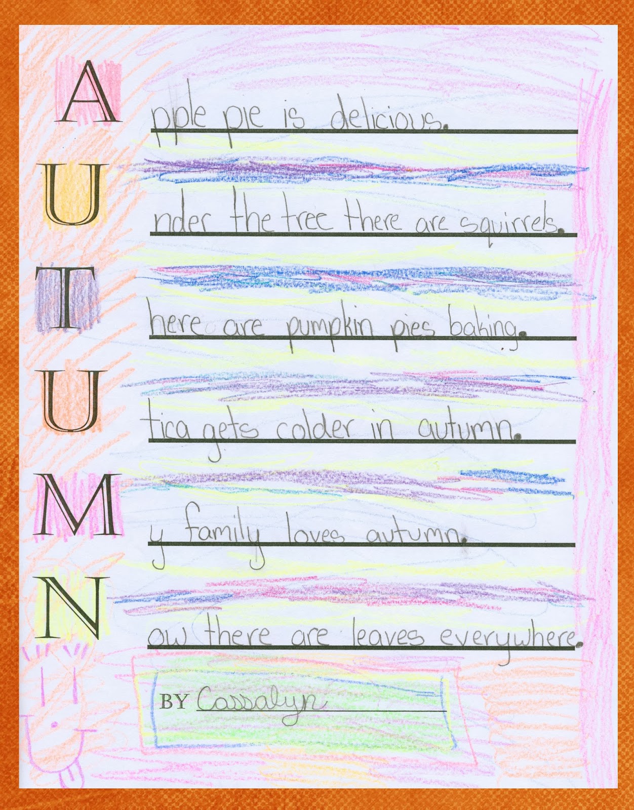 Third Grade Stars: Autumn Acrostic Poems