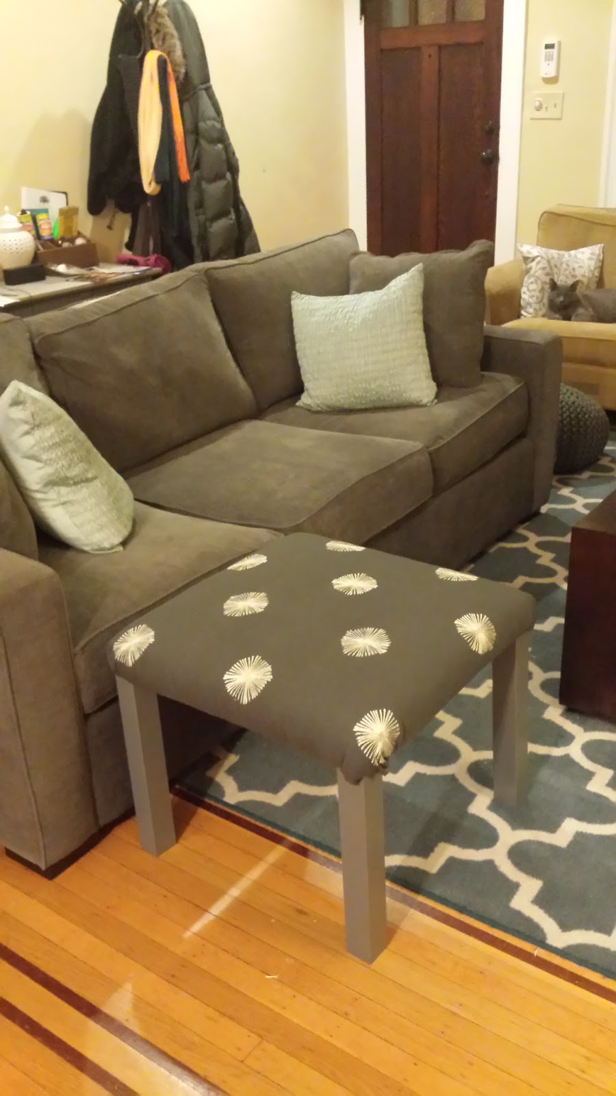 A Girl and Some Paint: IKEA Hack - Ottoman from Lack Table