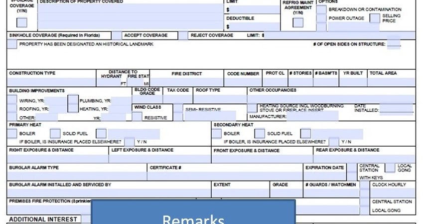Simply-Easier-ACORD-Forms: ACORD 140 Remarks Section Simply-Easier-ACORD-Forms: ACORD 140 Remarks Section