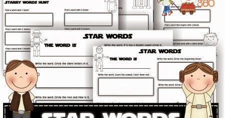Simply Centers: Star Words follow up worksheets