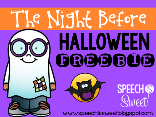 The Night Before Halloween (Plus Freebie!) - Speech is Sweet