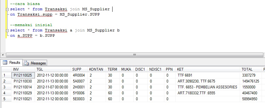 CARA MUDAH BELAJAR DATABASE: Cara Menggunakan Fungsi JOIN pada SQL Server CARA MUDAH BELAJAR DATABASE: Cara Menggunakan Fungsi JOIN pada SQL Server