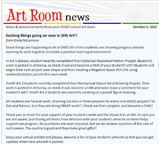 My High School Art Room: October Newsletter