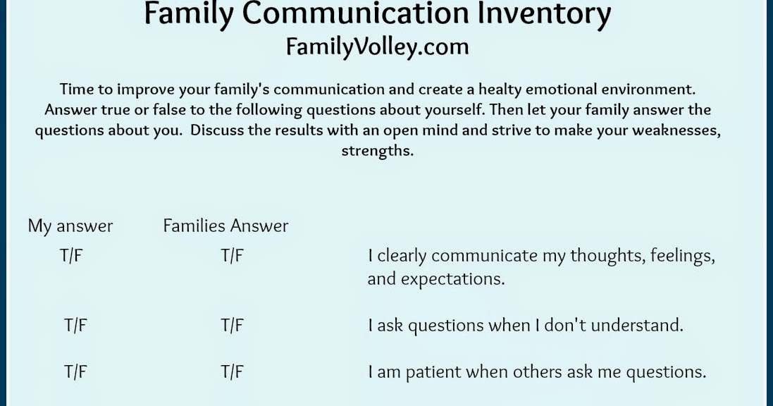 Family Volley: Improving Family Communication-Does Your Family Like the ... Family Volley: Improving Family Communication-Does Your Family Like the ...