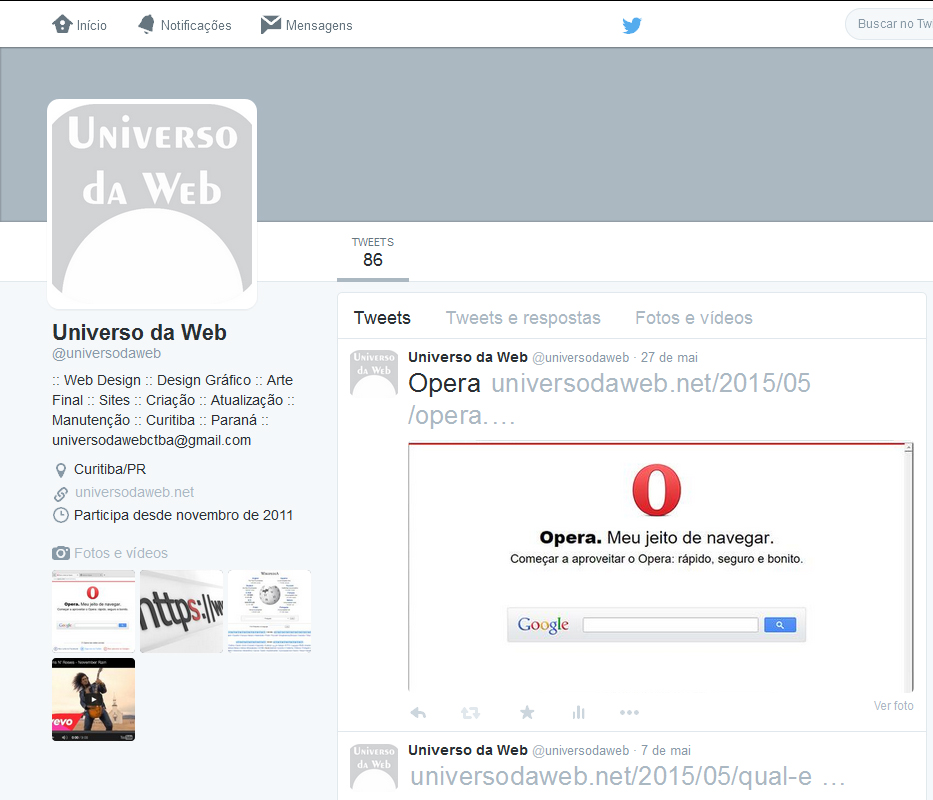Universo da Web: Siga o Universo da Web também no Twitter