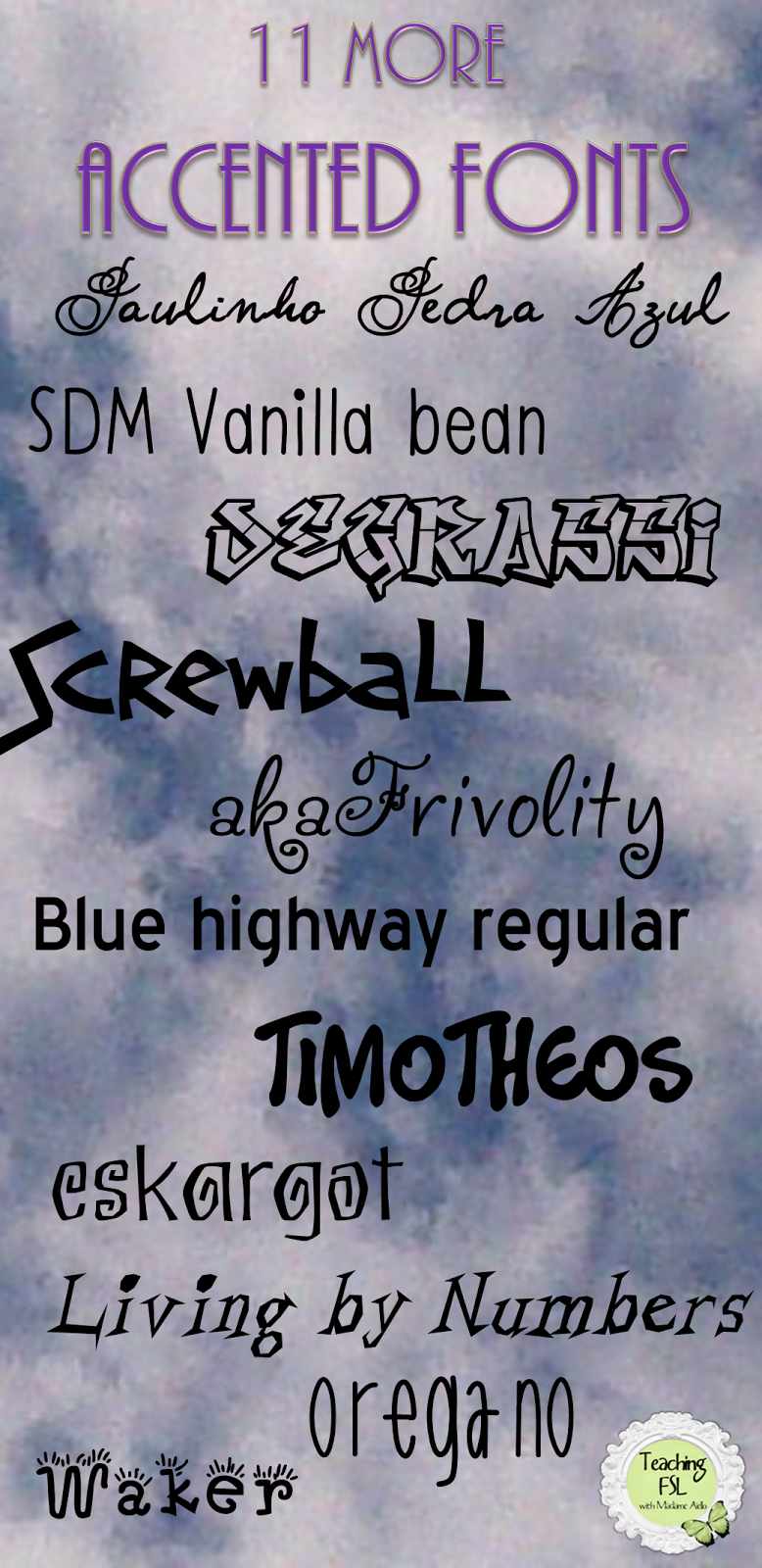 Teaching FSL: More Great FREE Accented Fonts