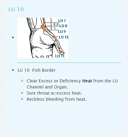 Acupuncture Treatment : LU 10 - 60 Command Points