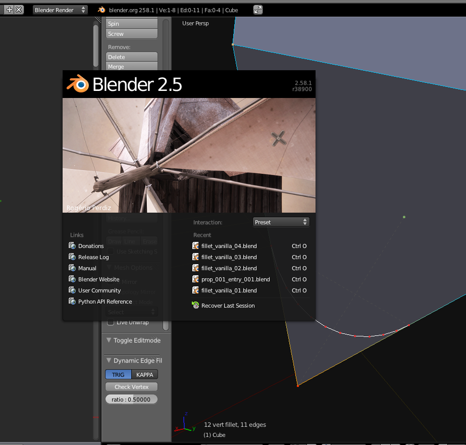 Edge Fillet (OpenGL drawing/BGL) - Python Support - Blender Artists Community